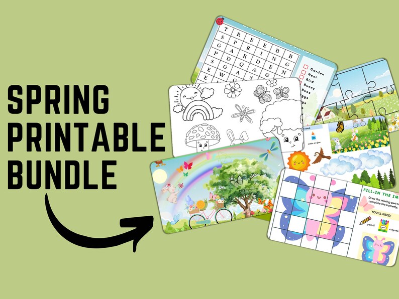 Spring Fun Printable Kids Activity Bundle - Etsy