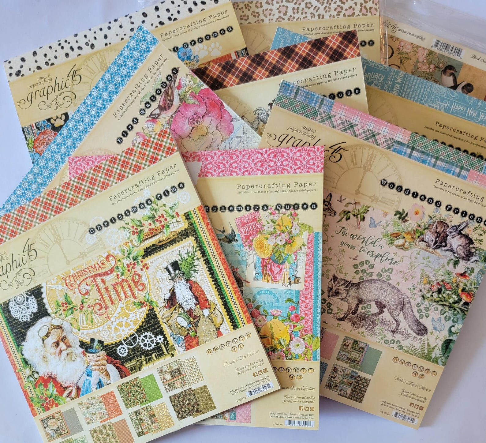 Graphic 45 8x8 Paper Pads - Choose From 9 Different Paper Crafting ...