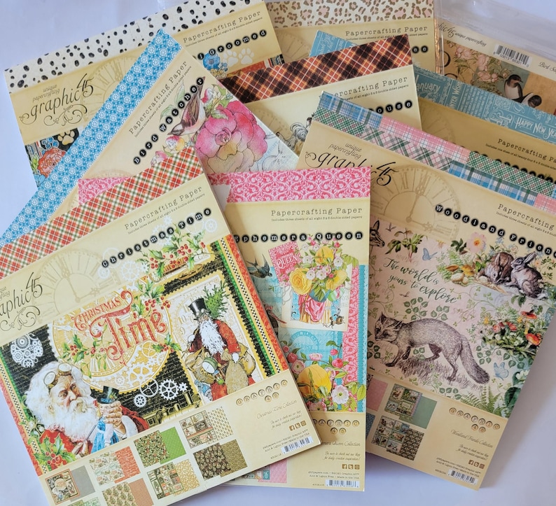 Graphic 45 8x8 Paper Pads - Choose From 9 Different Paper Crafting ...