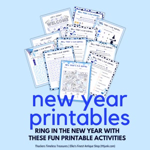 BUNDLE Kids Printable Party Games New Years Eve - Etsy