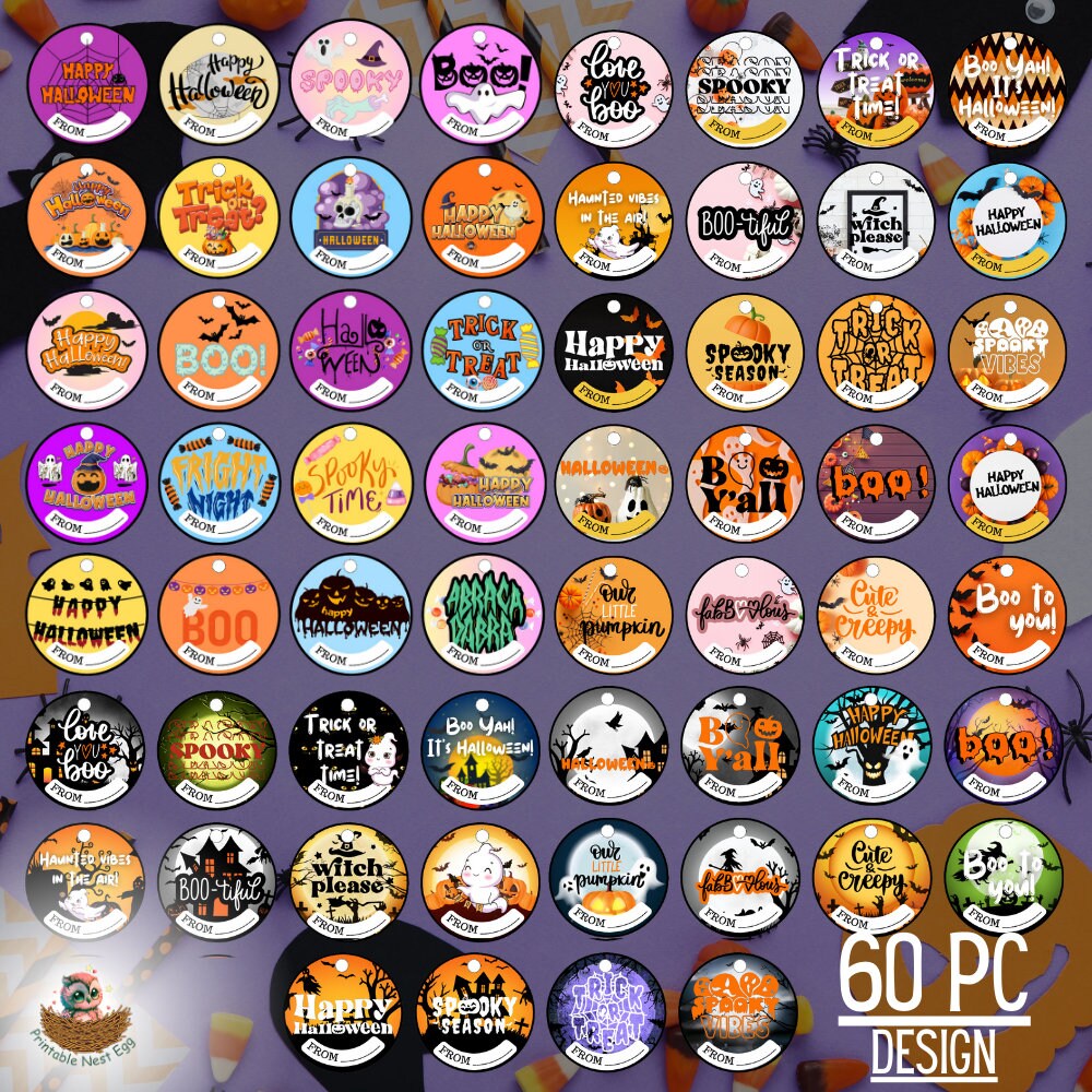 Spooky Halloween Gift Tags - Printable Digital Download (6 Pages) - Etsy