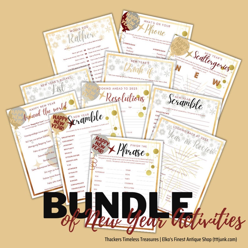 Printable New Years Activities for the Entire Family - Etsy