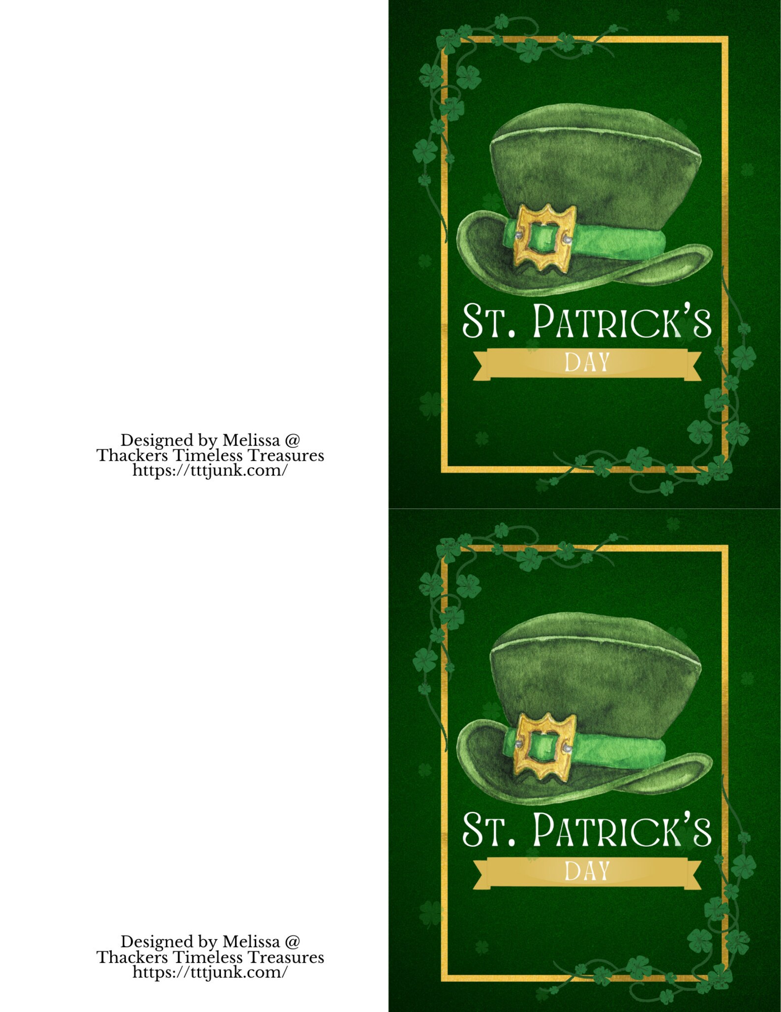 Printable St. Patrick's Day Greeting Cards: Cut and Fold - Etsy