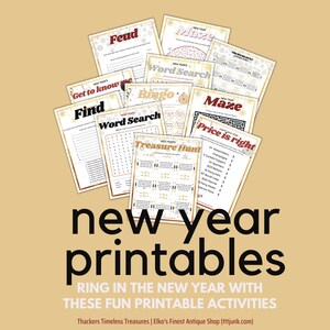 Printable Activities for New Years - Etsy