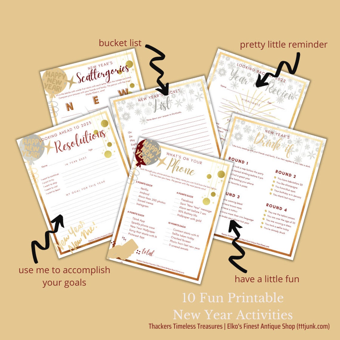 Printable New Years Activities for the Entire Family - Etsy