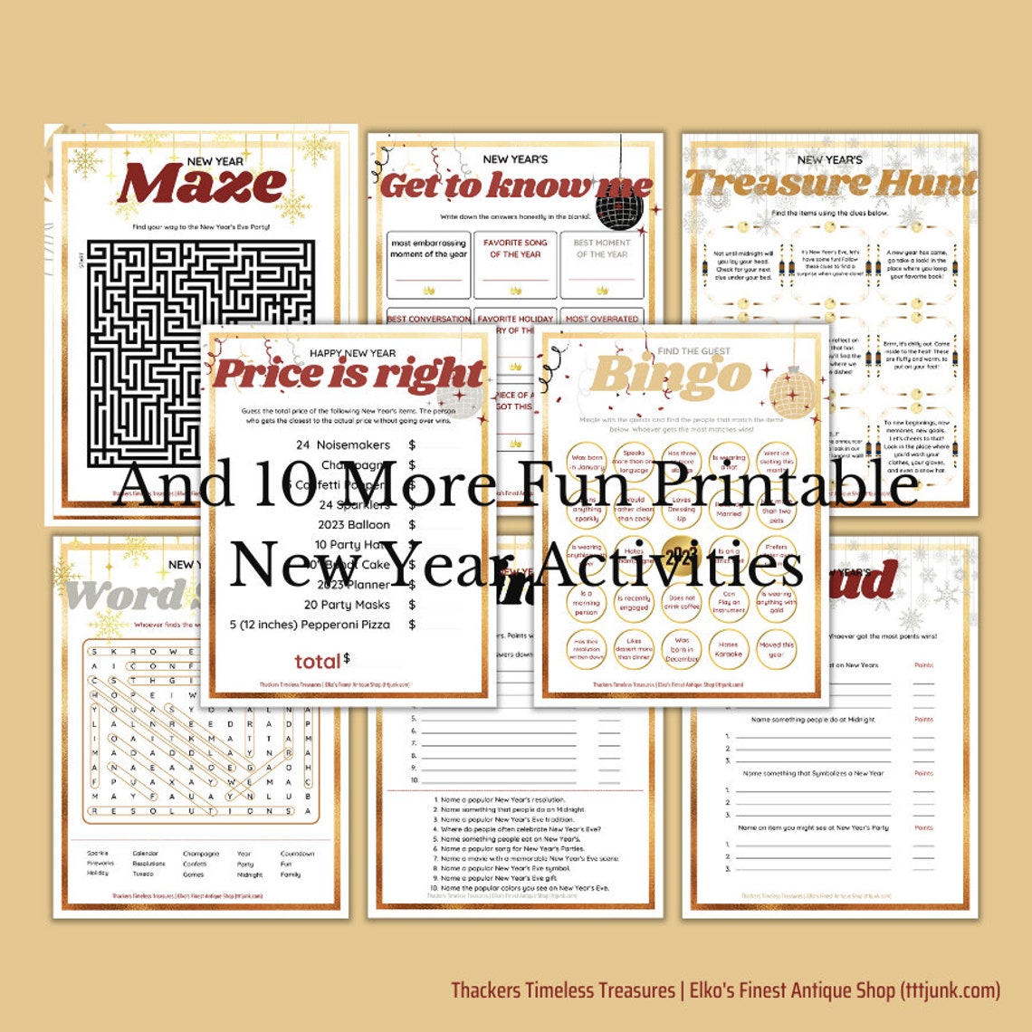 Printable Activities for New Years - Etsy