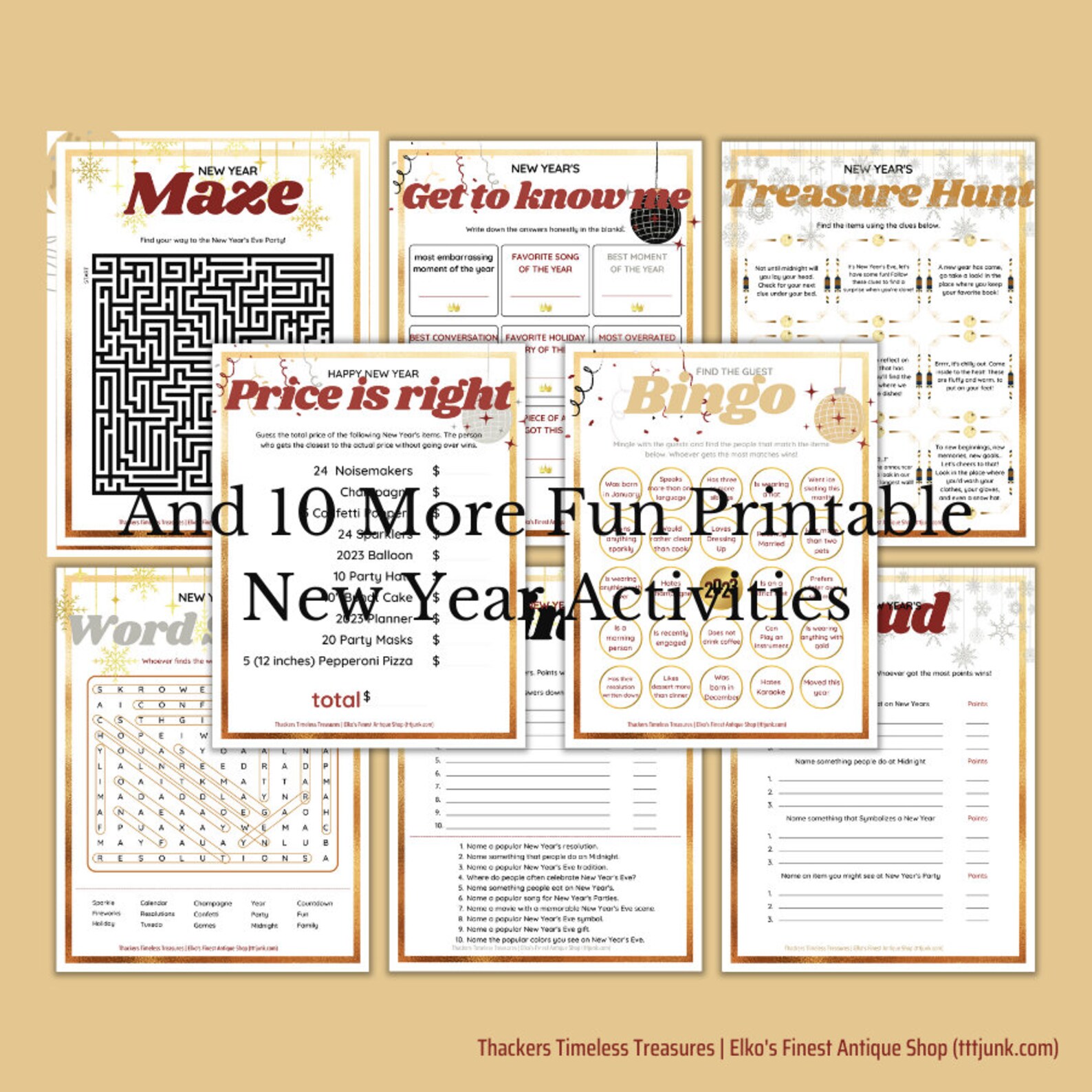 Printable Activities for New Years - Etsy