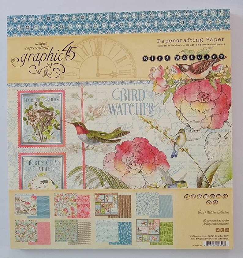 Graphic 45 8x8 Paper Pads - Choose From 9 Different Paper Crafting ...