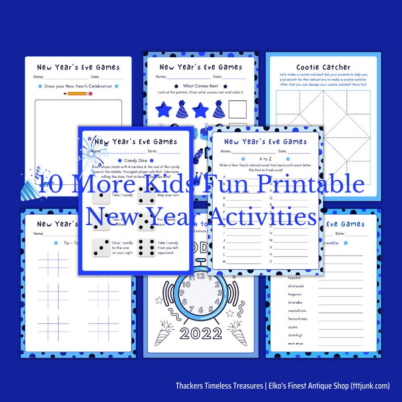 BUNDLE Kids Printable Party Games New Years Eve - Etsy