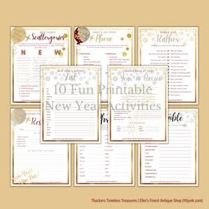 Printable New Years Activities for the Entire Family - Etsy