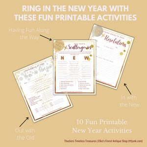 Printable New Years Activities for the Entire Family - Etsy