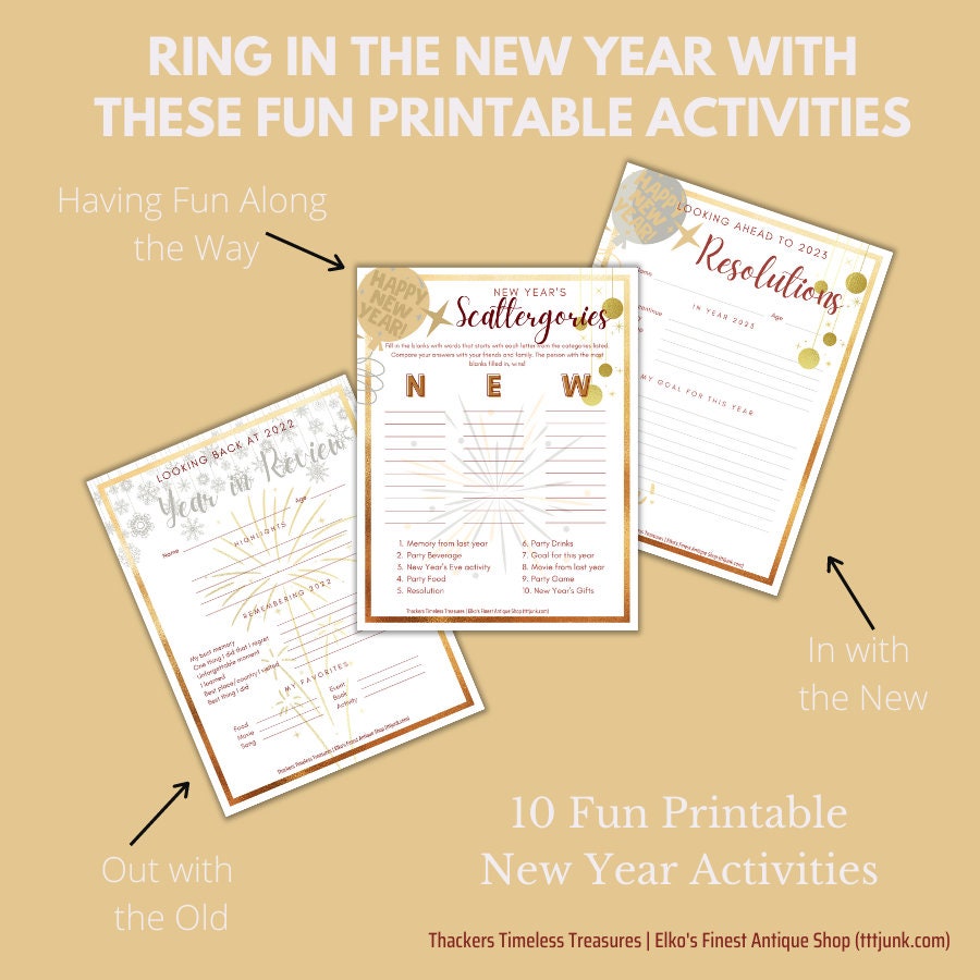 Printable New Years Activities for the Entire Family - Etsy