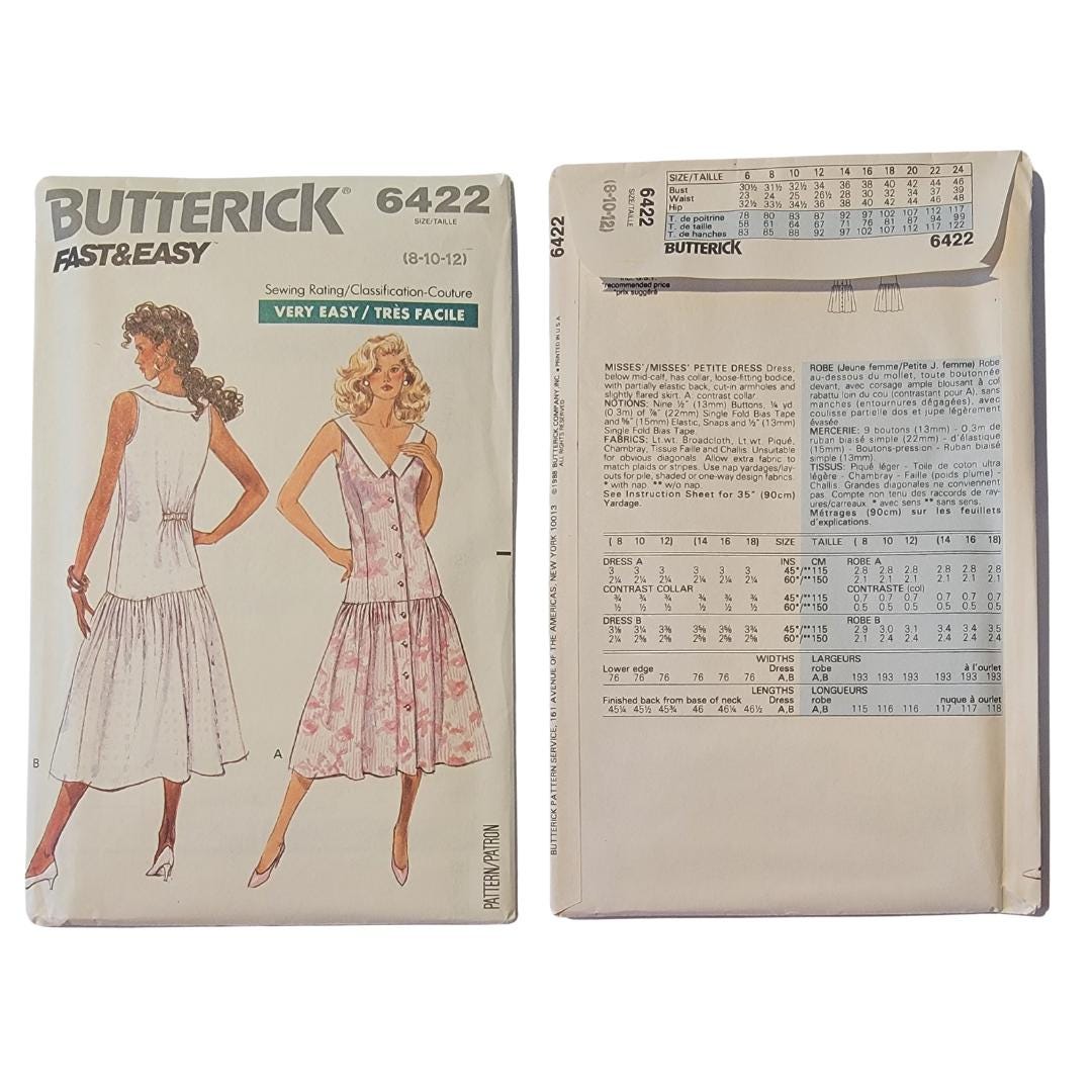 Vintage Butterick Sewing Patterns | Choose From 9 Designs | Sizes 8-10 ...