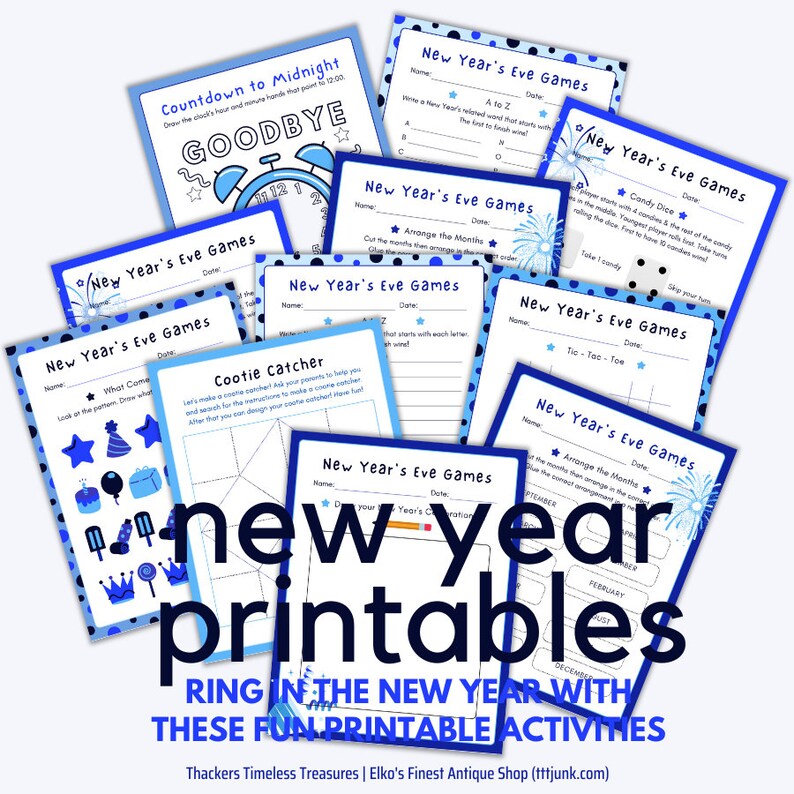 BUNDLE Kids Printable Party Games New Years Eve - Etsy