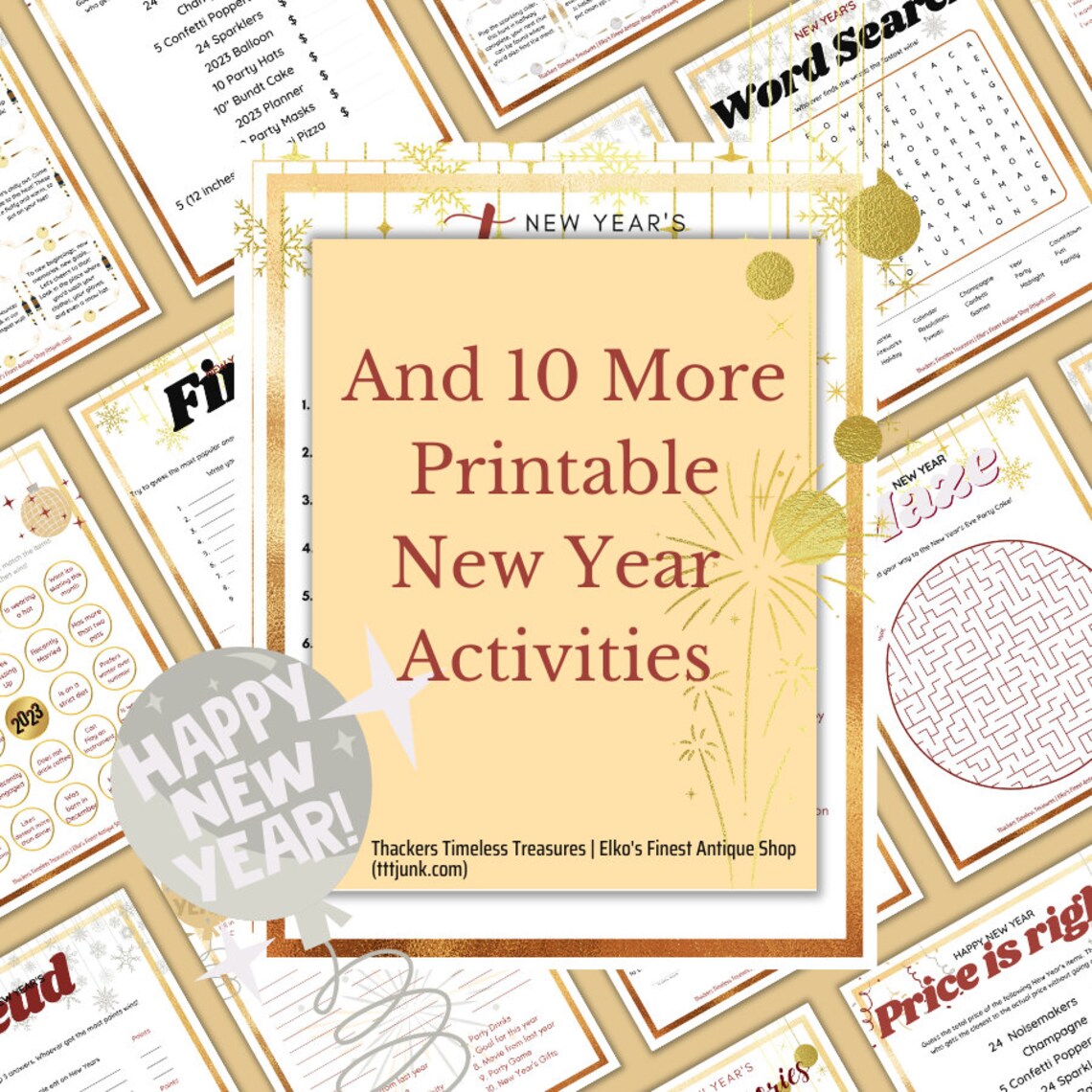Printable Activities for New Years - Etsy