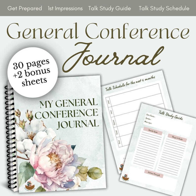 Printable General Conference Study Journal- Reflect, Grow and Blossom ...