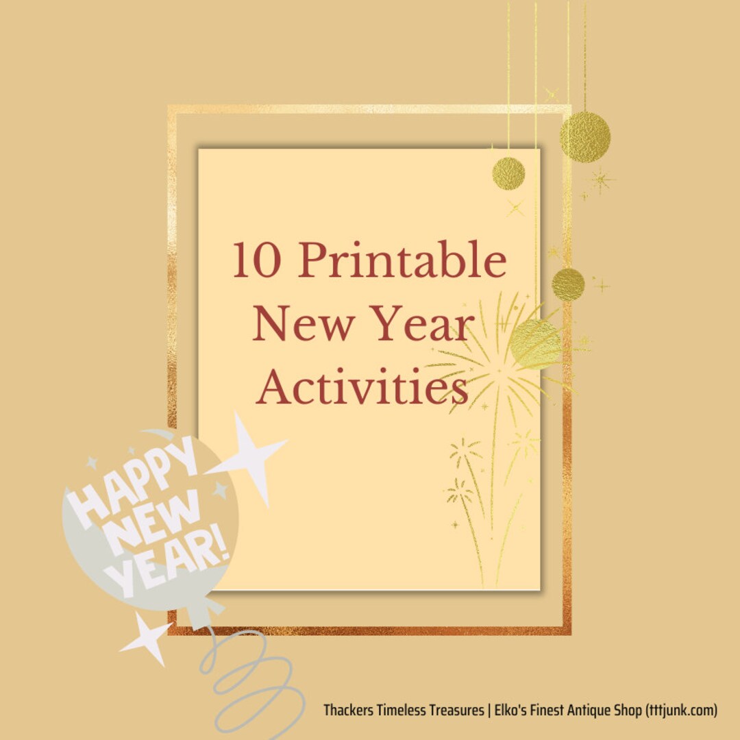 Printable New Years Activities for the Entire Family - Etsy