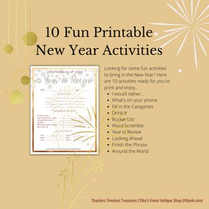 Printable New Years Activities for the Entire Family - Etsy