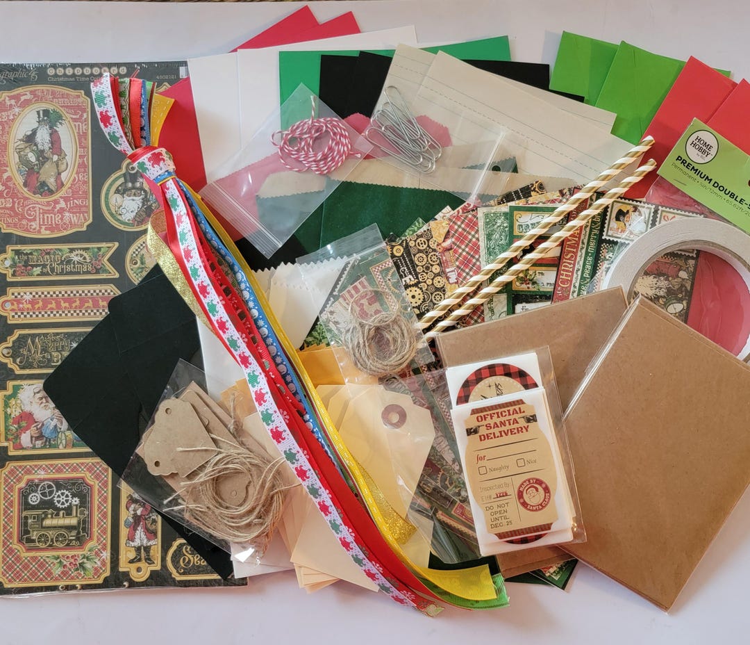 Christmas Paper Craft Bundle2 |christmas Journal Supplies |bag, Tag or ...