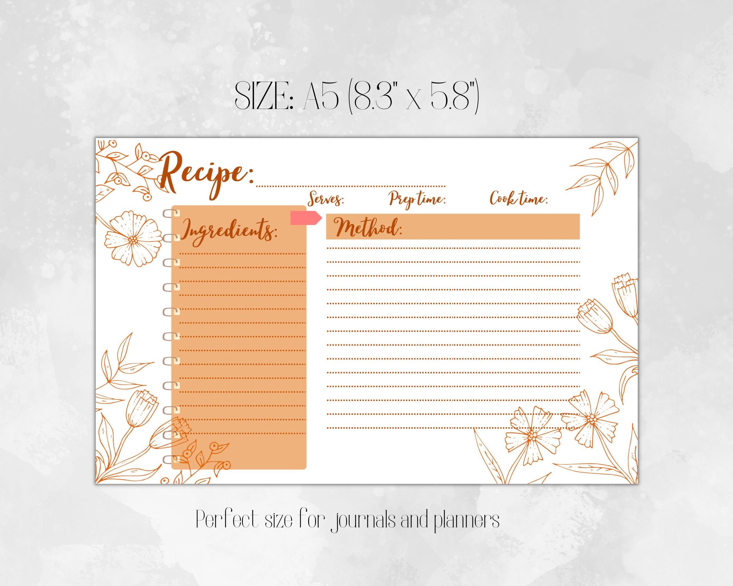 Printable Blank Recipe Cards Recipe Sheets for Meal Planning - Etsy