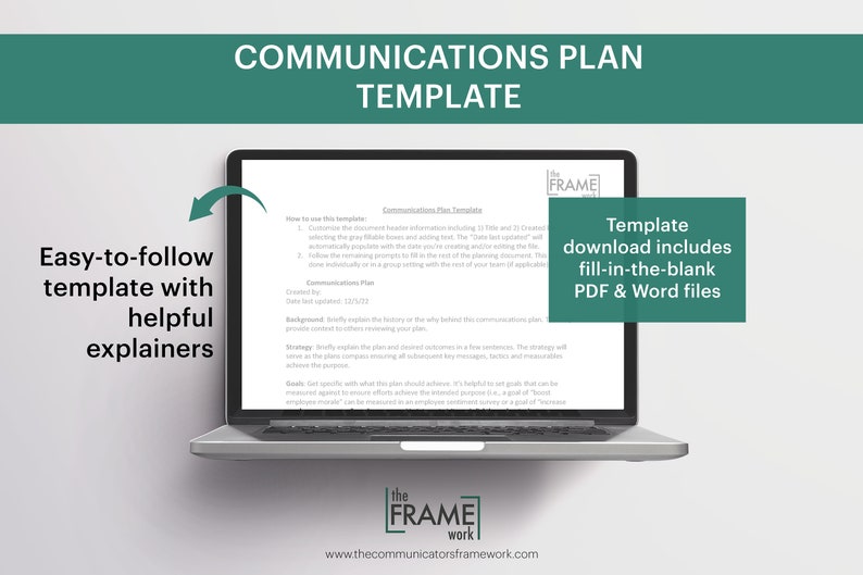 Communications Plan Toolkit With Step-by-step Guide, Template, Glossary ...