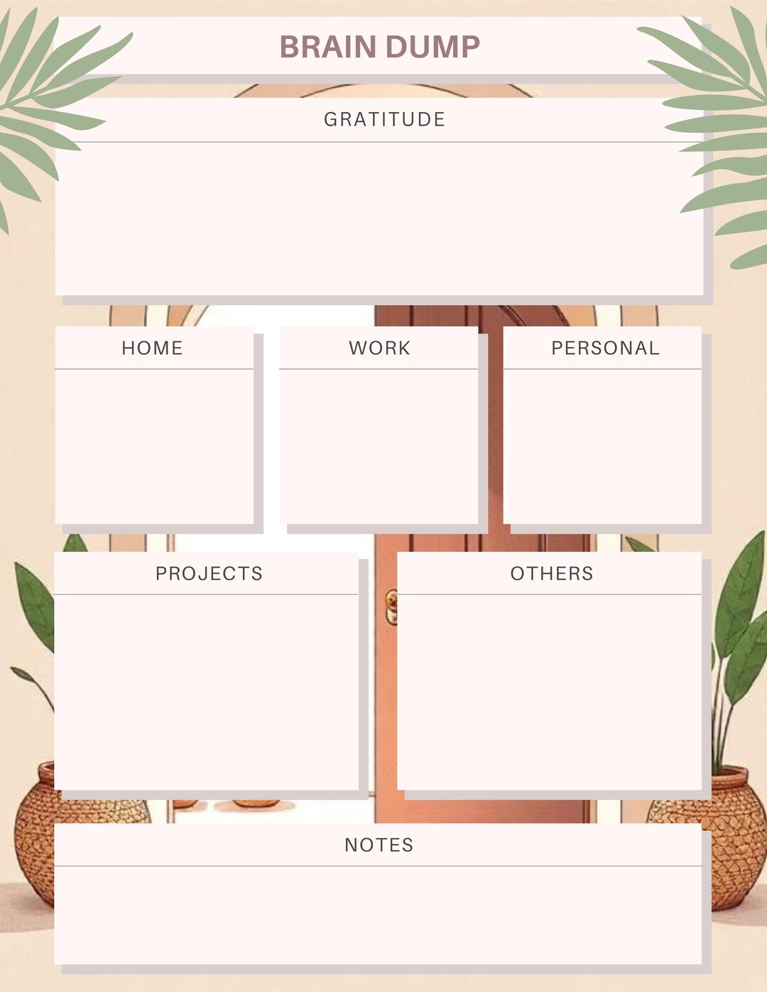 Brain Dump Template, Printable Planner, Daily Tasks Printable List, to ...