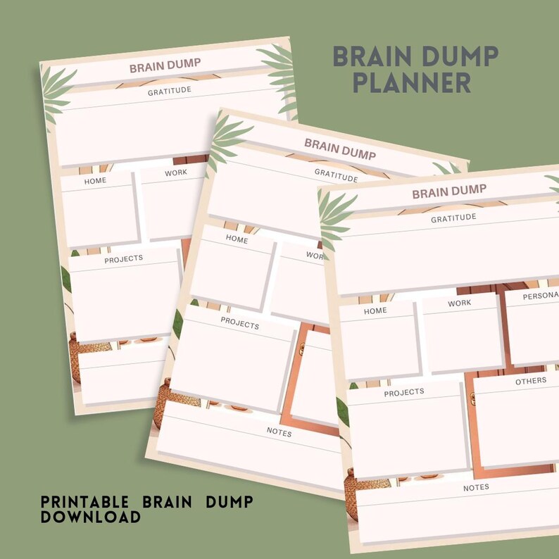 Brain Dump Template, Printable Planner, Daily Tasks Printable List, to ...