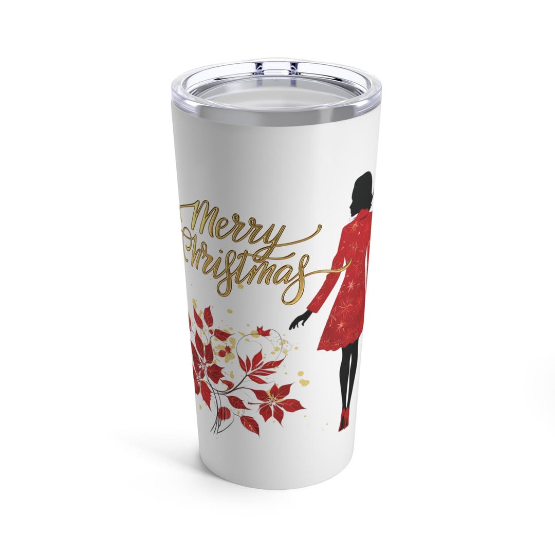 Merry Christmas Tumbler 20oz, Holiday Drinkware, Travel Mug Gift ...