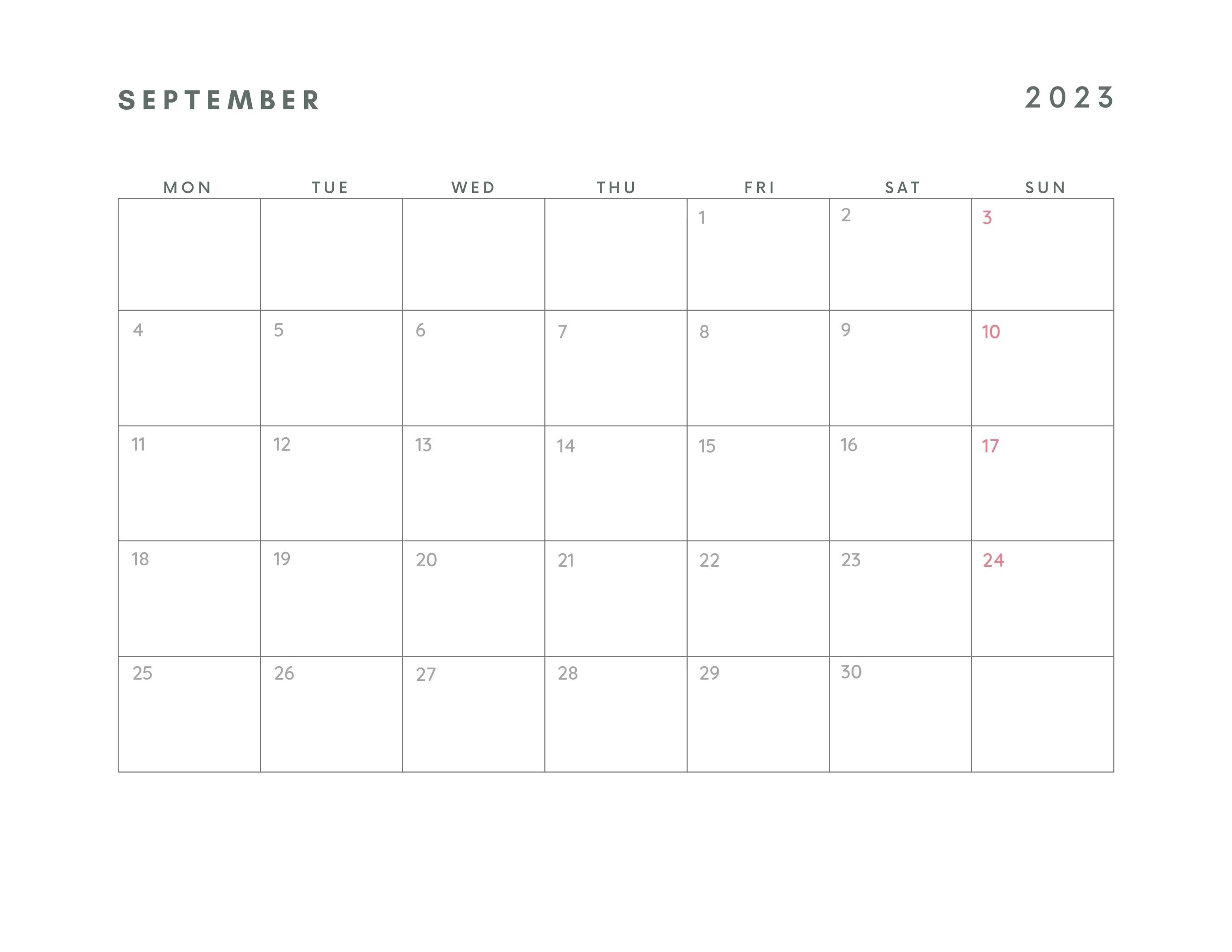2023 Calendar Printable Monthly Calendar Minimalist Design Planner ...