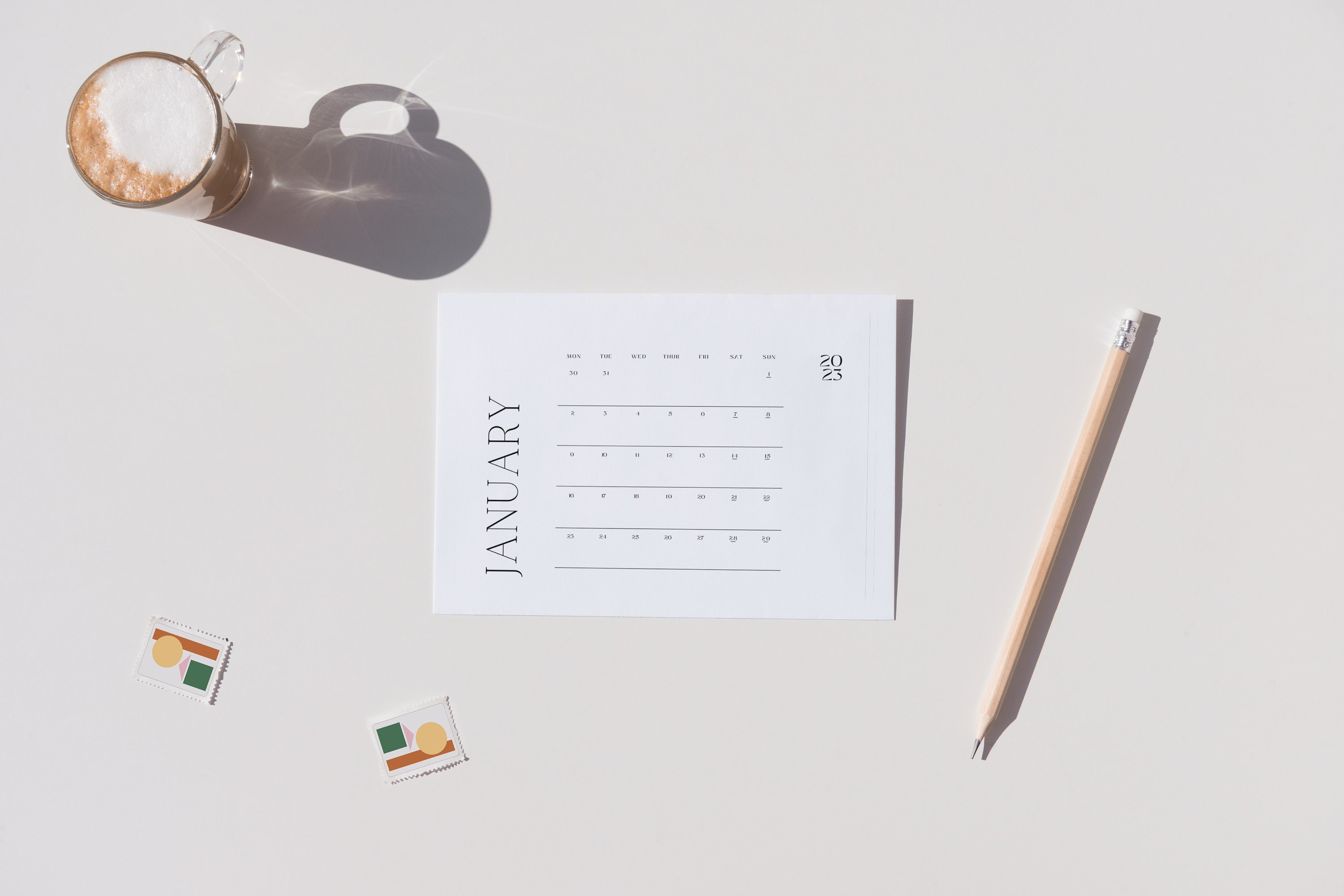 2023 Calendar Printable Monthly Calendar Minimalist Design Planner ...