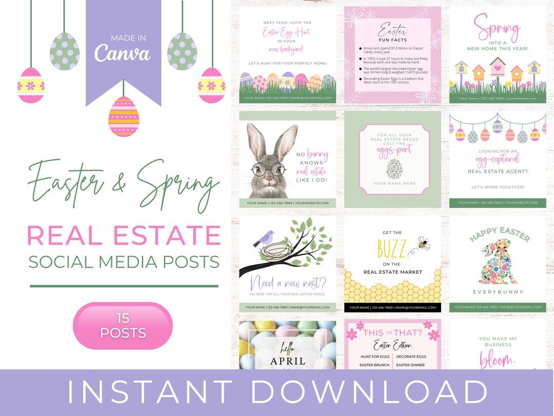 15 EASTER & SPRING Real Estate Social Media Posts | Real Estate Agent ...