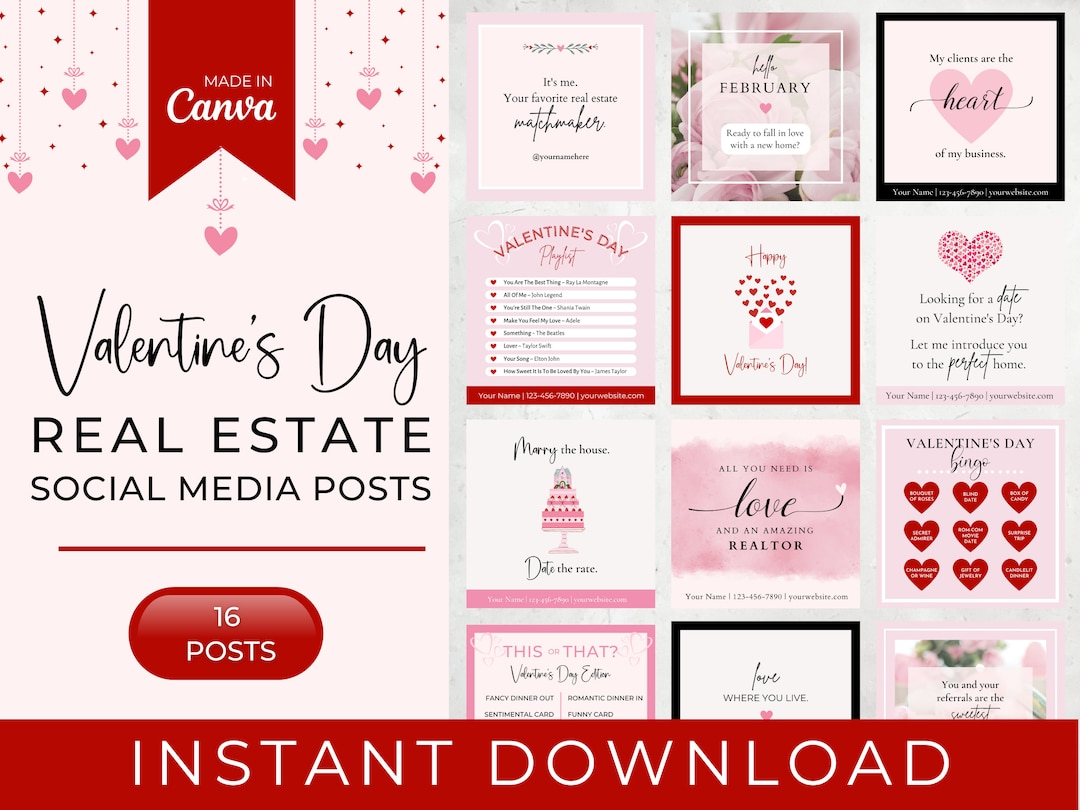 16 VALENTINE'S DAY Real Estate & Realtor Social Media Posts | Realtor ...