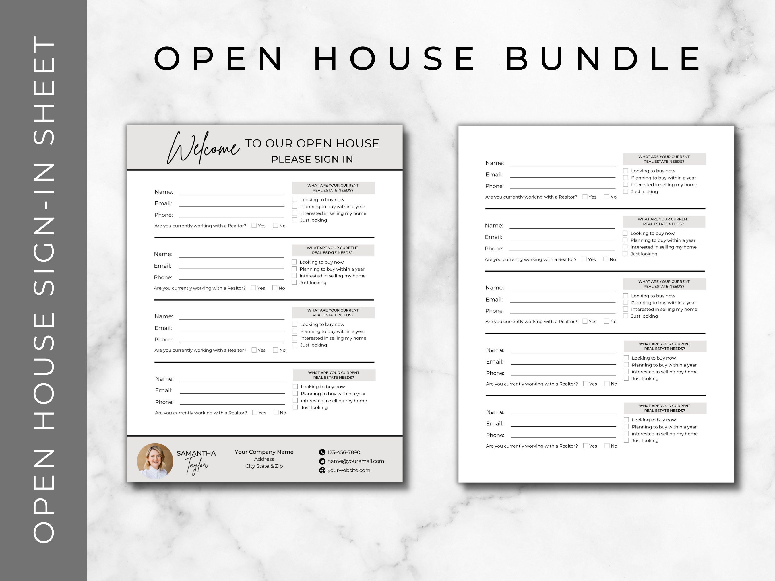 Realtor Open House Bundle | Sign-in Sheets | Feedback Form | Welcome ...