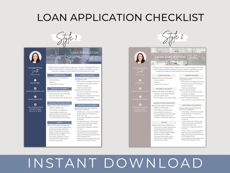 Mortgage Loan Application Checklist | Mortgage Broker, Loan Officer ...