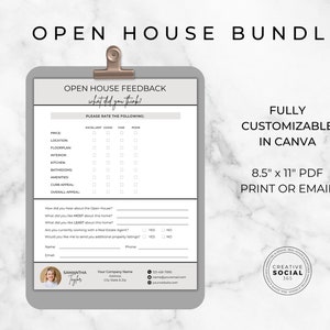 Realtor Open House Bundle | Sign-in Sheets | Feedback Form | Welcome ...
