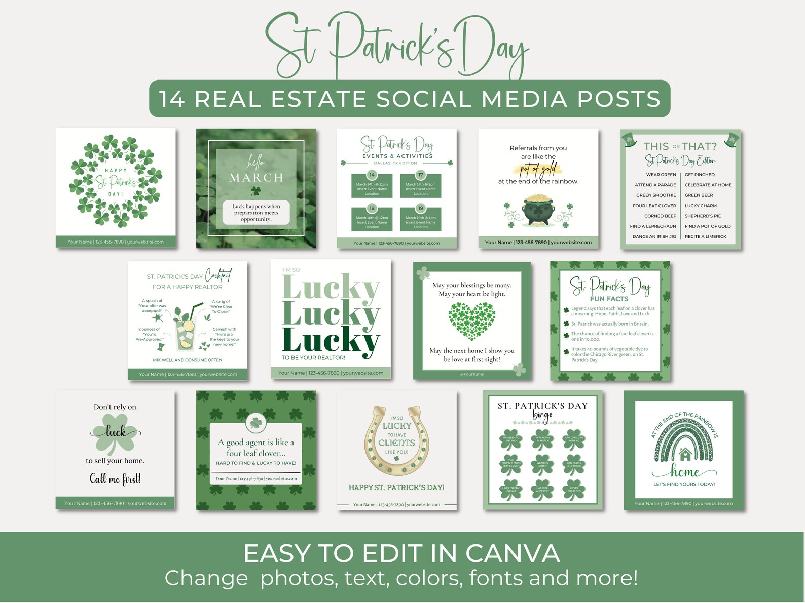 14 ST PATRICK'S DAY Real Estate & Realtor Social Media Posts | Realtor ...