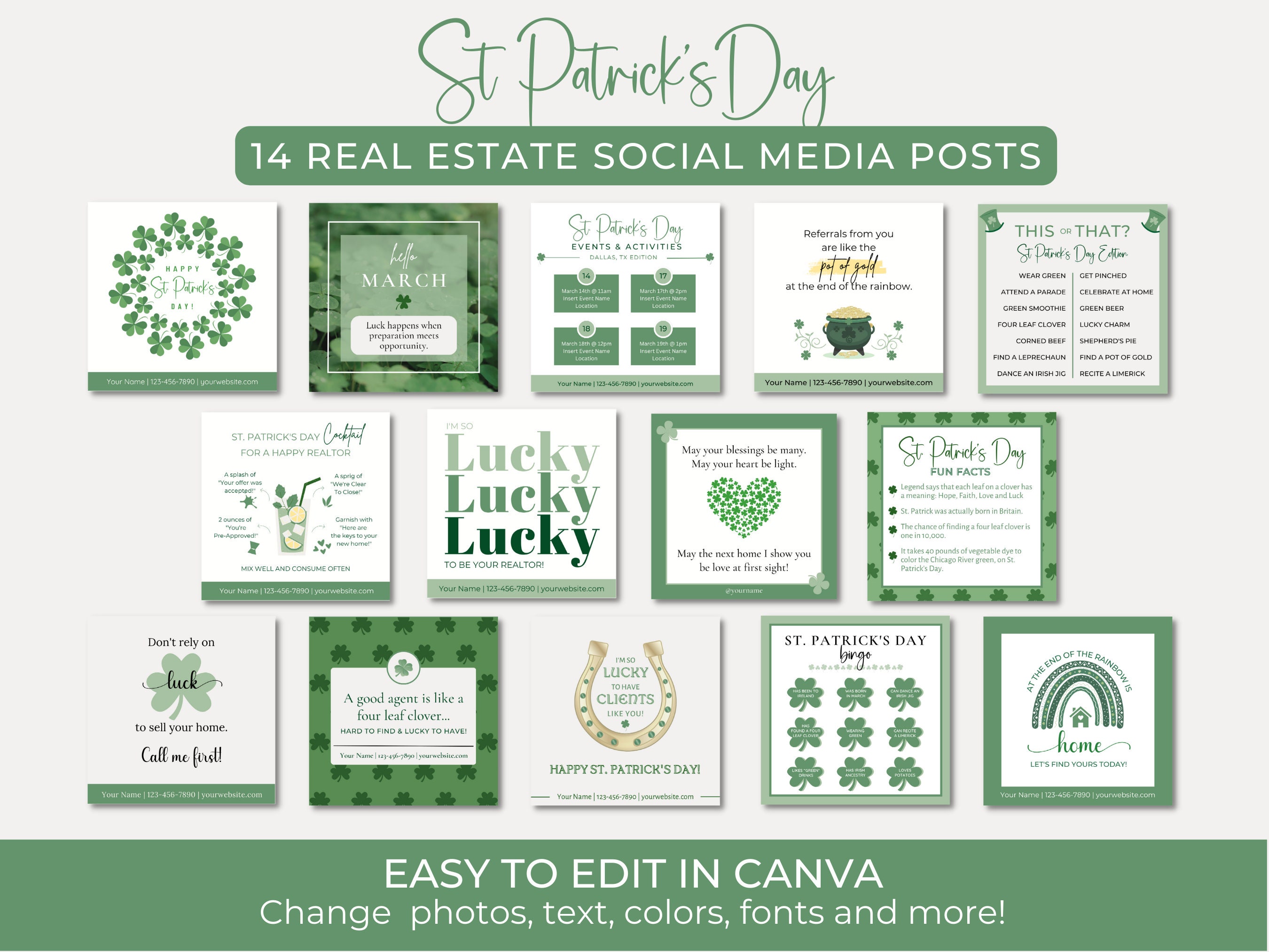 14 ST PATRICK'S DAY Real Estate & Realtor Social Media Posts | Realtor ...