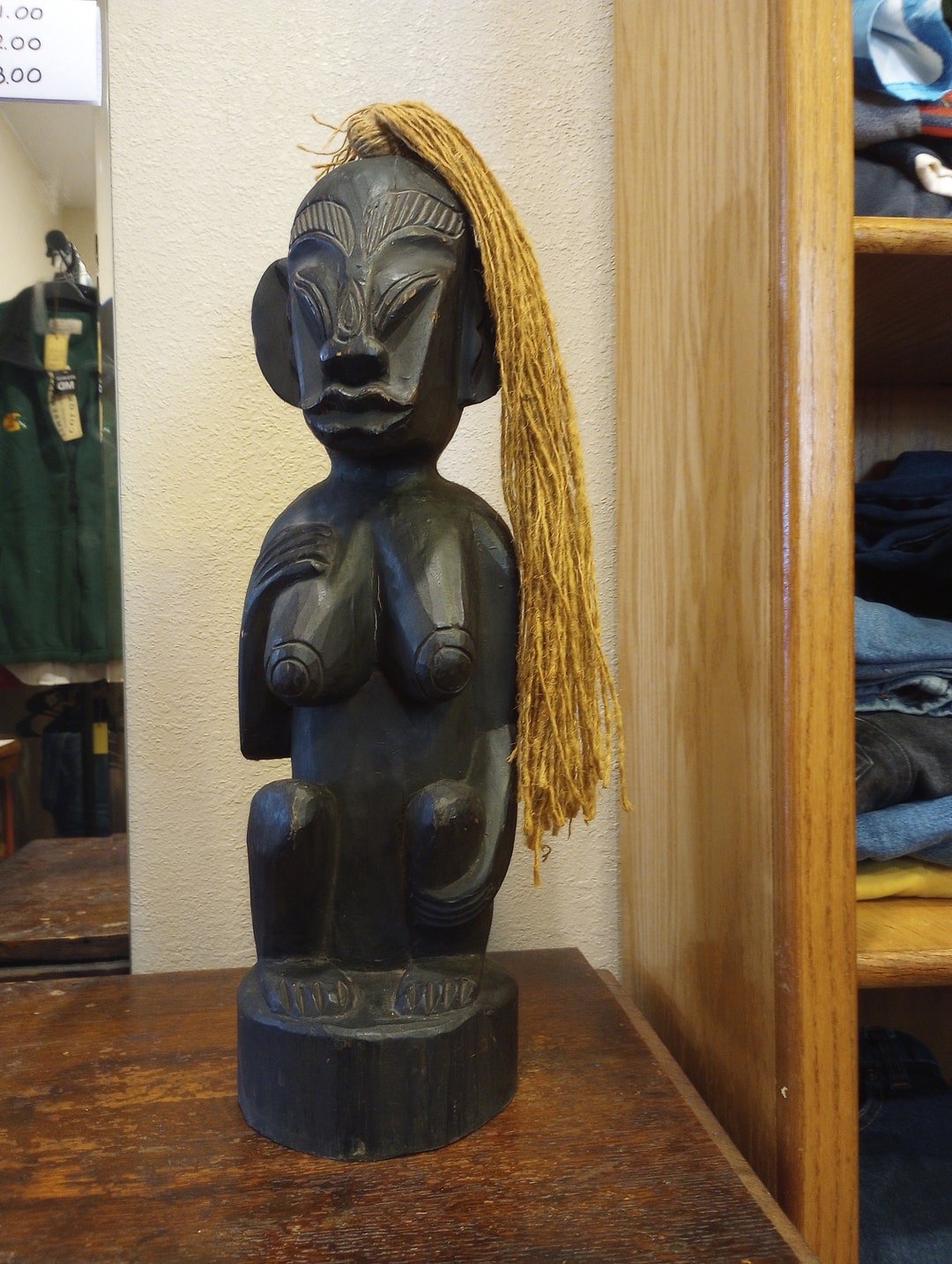 African Art Hand Carved Wood Female Figure - Etsy