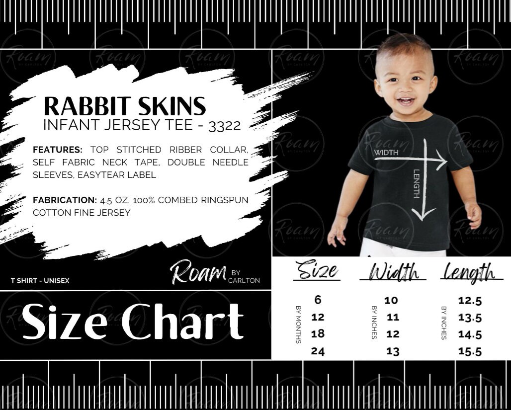 Rabbit Skins 3322 Size Chart / Rabbit Skins Infant Jersey Tee Size ...