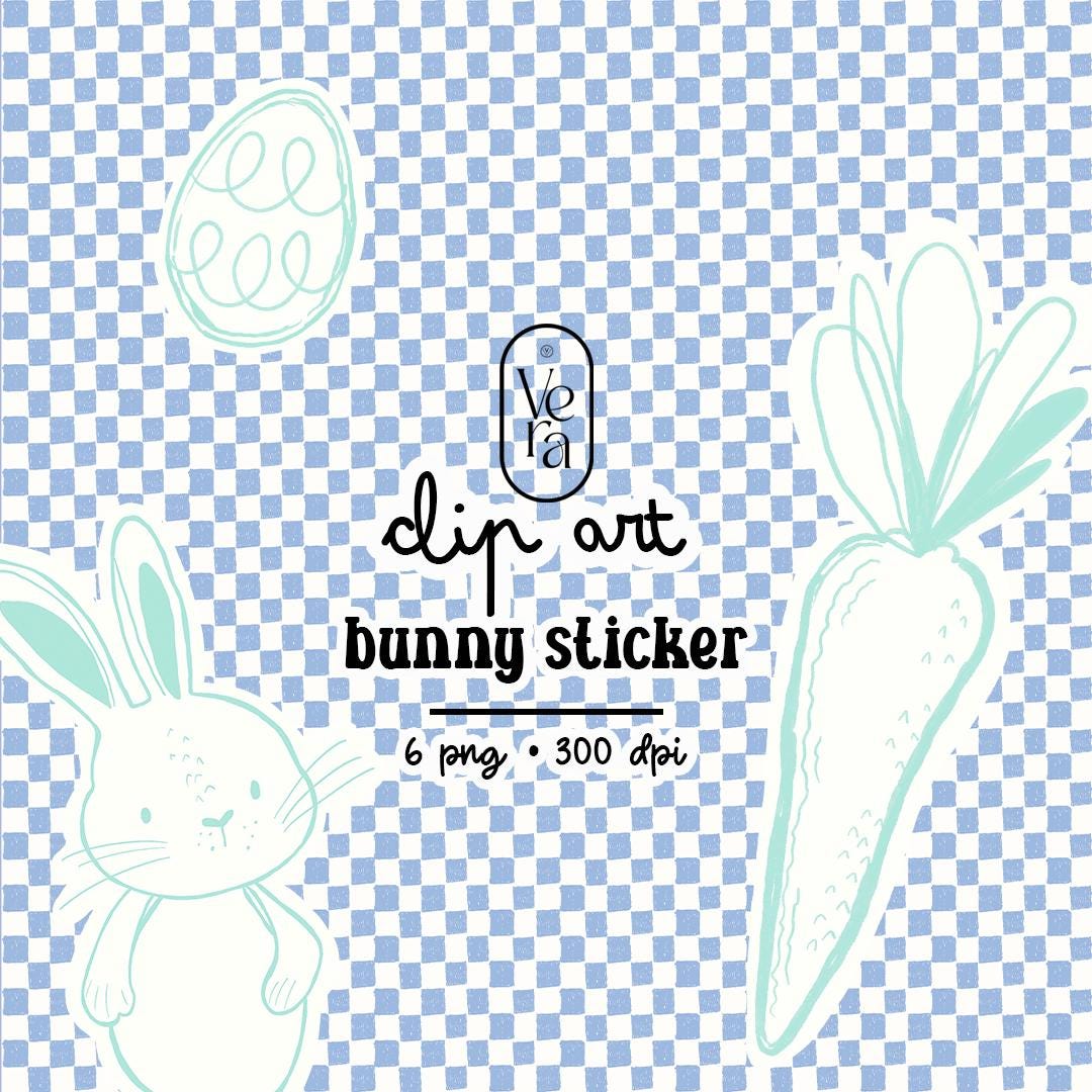 Bunny Sticker Clip Art - Etsy