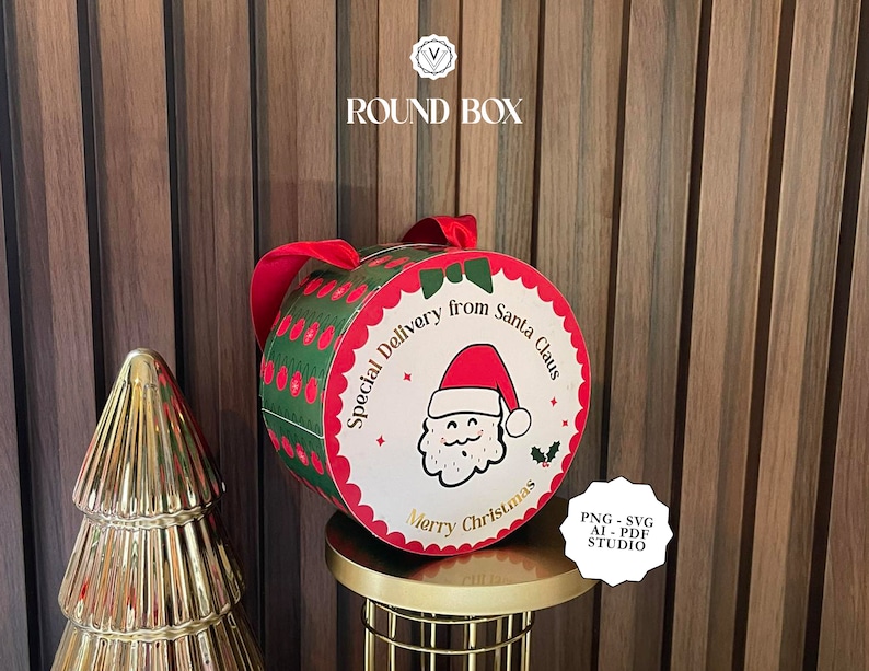 Round Box Template - Etsy