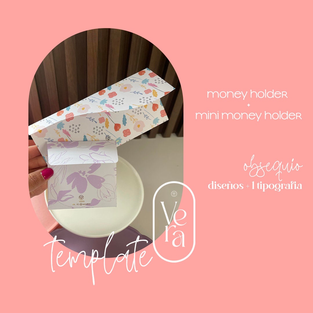 Template Money Holder + Mini Money Holder - Etsy México