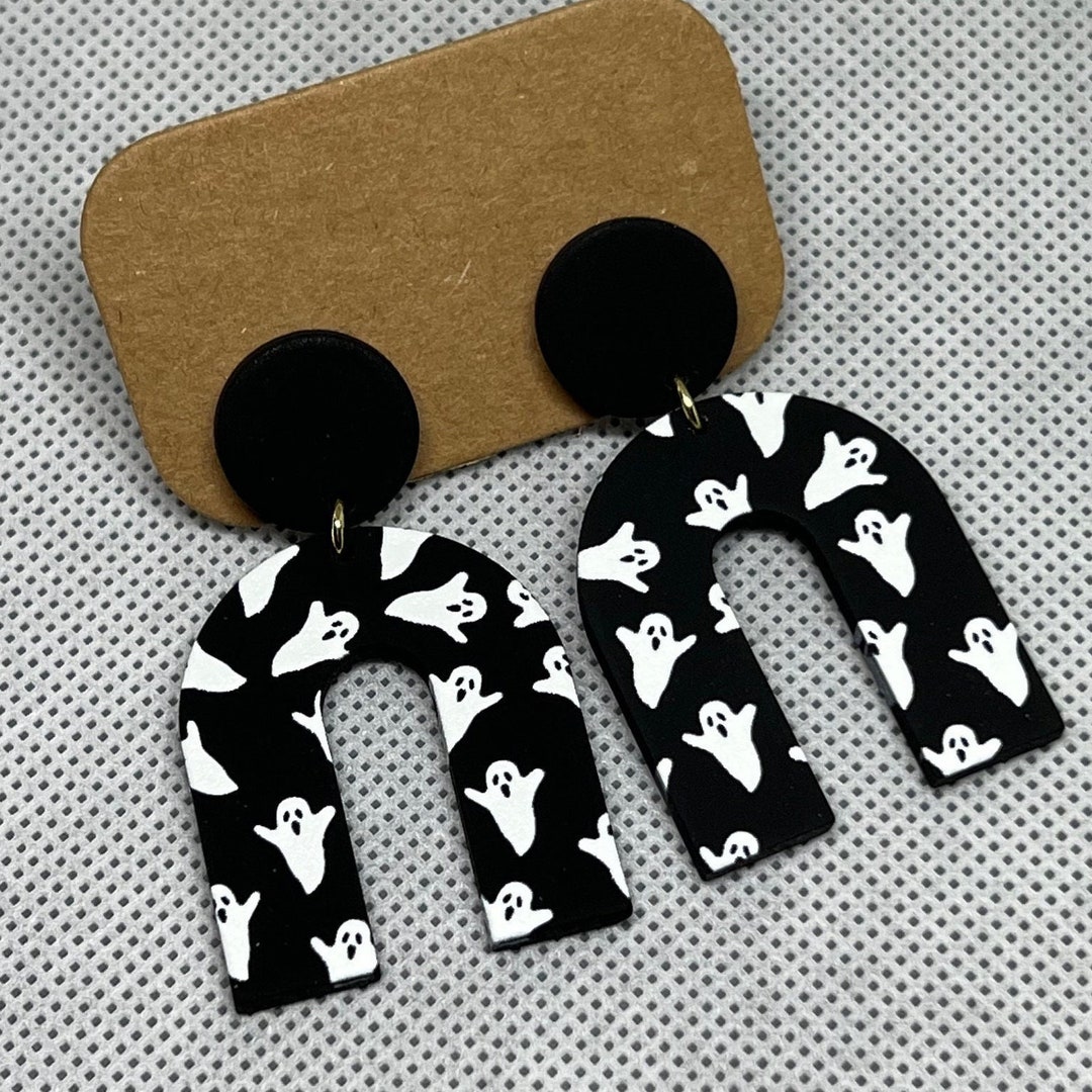 Halloween Earrings, Ghost Drop Earrings, Spooky Earrings, Spooky Season ...