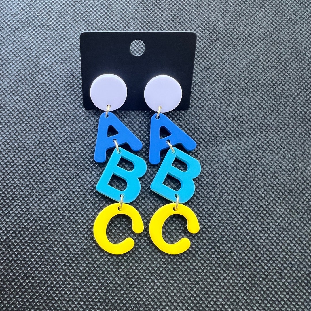 ABC Earrings Teacher Appreciation Gift Teacher Earrings - Etsy