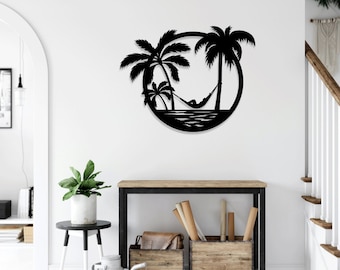 Palm Tree Wall Art SVG DXF Files | Laser Cut Silhouette Template | CNC ...