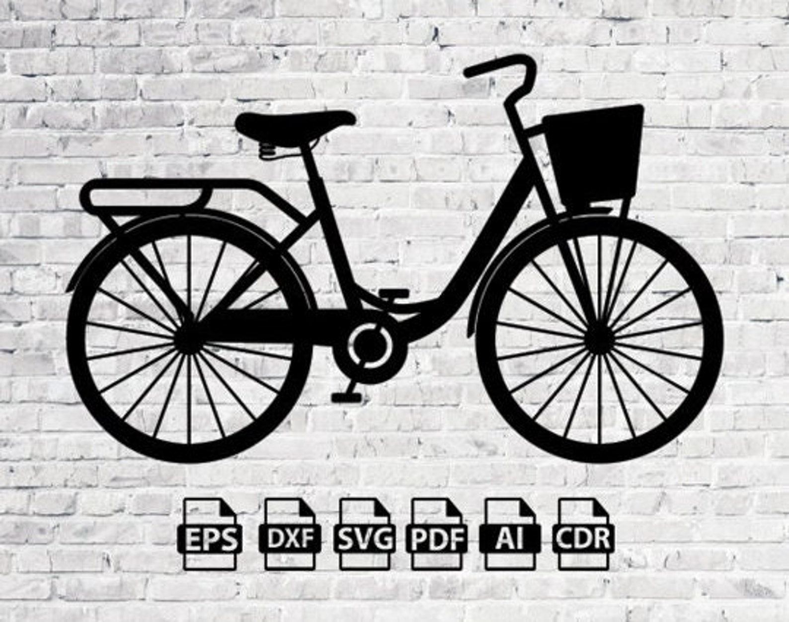 Bike Bicycle Laser Cut Svg Dxf Files Wall Sticker Engraving Decal ...