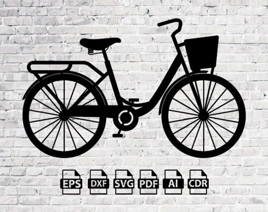 Bike Bicycle Laser Cut Svg Dxf Files Wall Sticker Engraving - Etsy