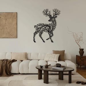 Tree Branch Deer Laser Cut Svg Dxf Files Wall Sticker Engraving Decal ...