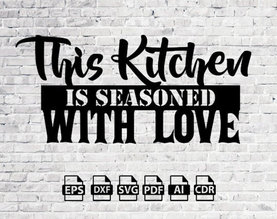 Kitchen Cooking Laser Cut Svg Dxf Files Wall Sticker Engraving - Etsy ...