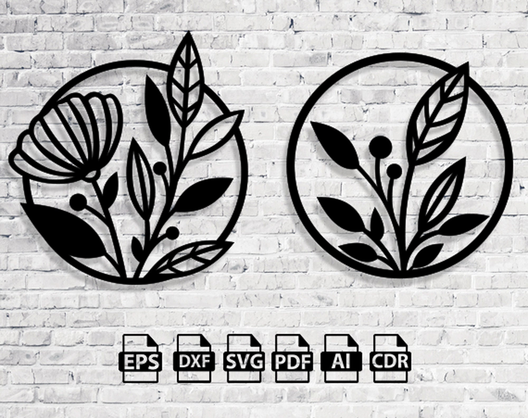 Poppy Flower Laser Cut Svg Dxf Glowforge Files Wall Sticker Engraving ...